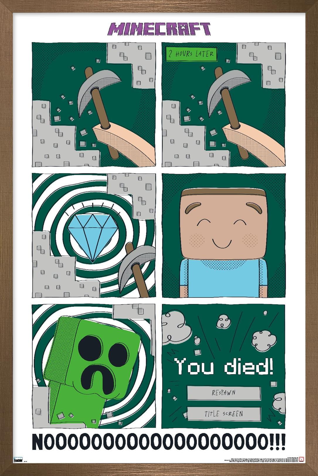 Minecraft - Simple Comic Steve Creeper Wall Poster, 14.725" x 22.375 ...