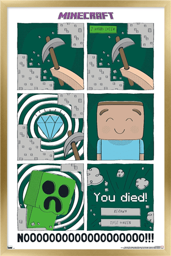 Minecraft - Simple Comic Steve Creeper Wall Poster, 22.375" x 34 ...