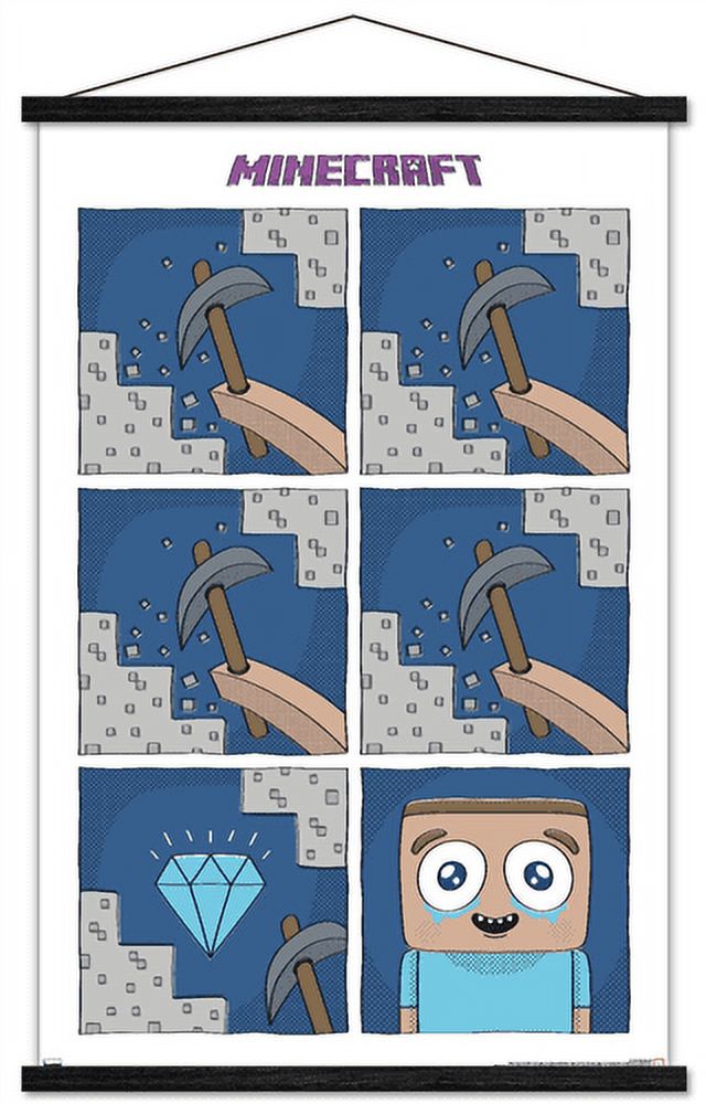 Minecraft - Simple Comic Steve Cry Wall Poster with Magnetic Frame, 22. ...