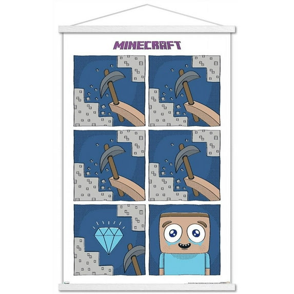 Minecraft - Simple Comic Steve Cry Wall Poster with Magnetic Frame, 22. ...