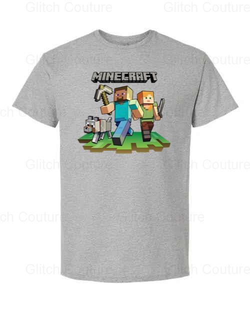 Minecraft Simple Game Inspired Pixel Graphic Everyday Wear Gamer Tee up ...