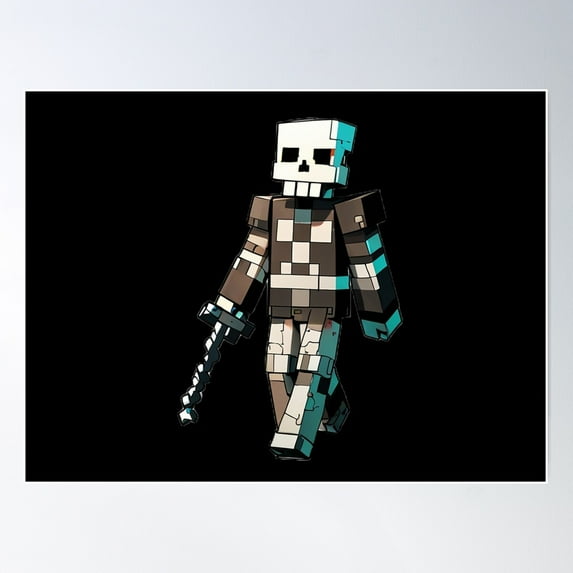 Minecraft Skeleton Poster Wall Art, Modern Wall Decor For Living Room ...