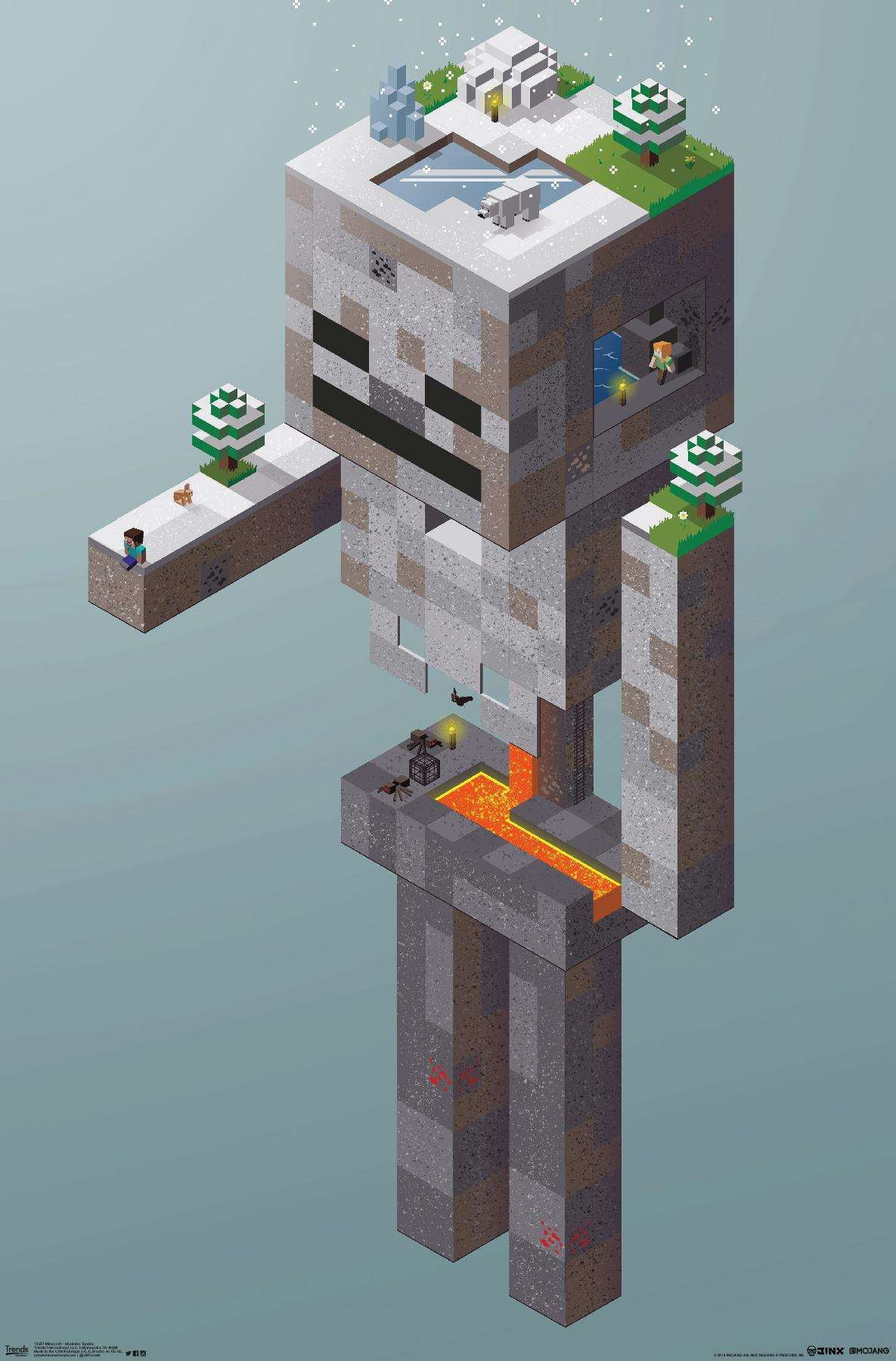 Minecraft - Skeleton Tundra Wall Poster, 22.375" x 34" - Walmart.com