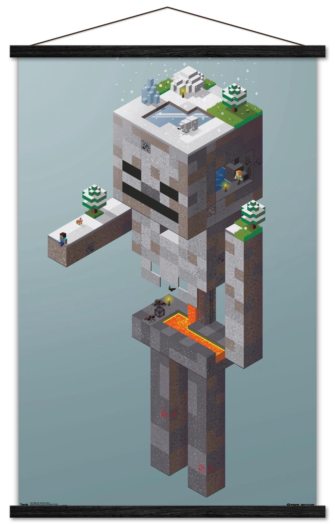 Minecraft - Skeleton Tundra Wall Poster with Magnetic Frame, 22.375" x ...