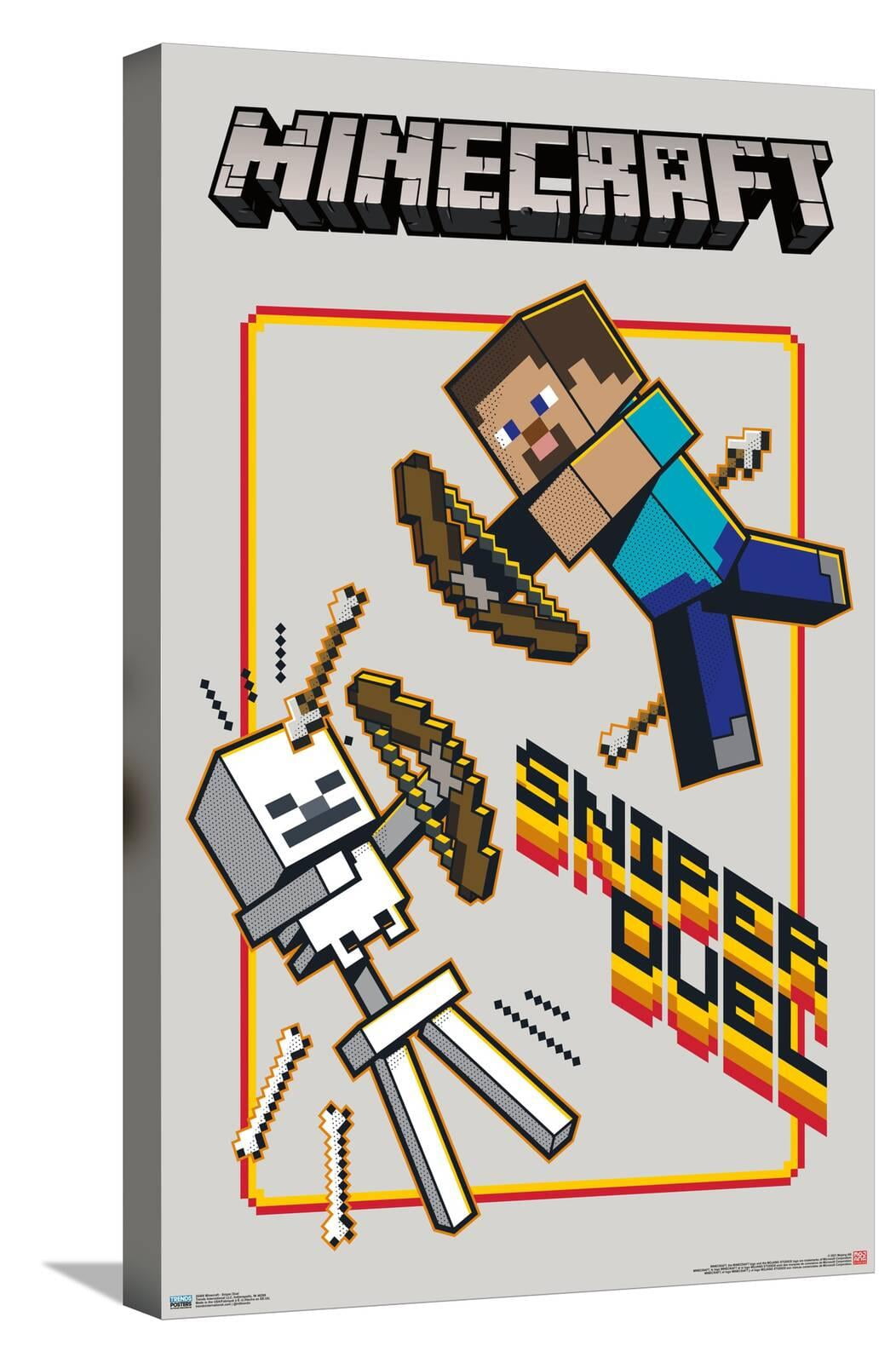 Minecraft - Sniper Duel Canvas Wall Poster, 14.725" x 22.375" - Walmart.com