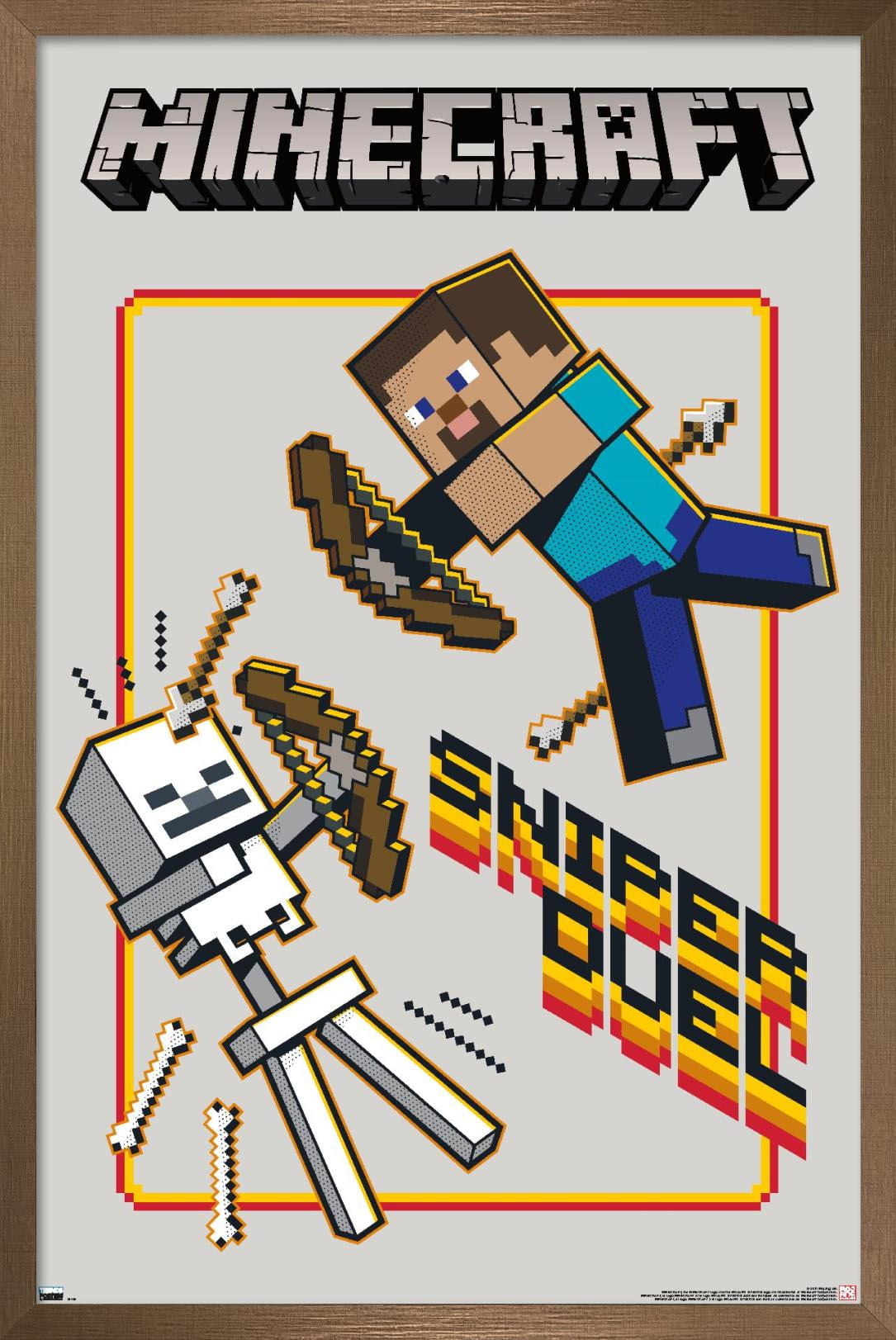 Minecraft - Sniper Duel Wall Poster, 14.725" x 22.375", Framed ...