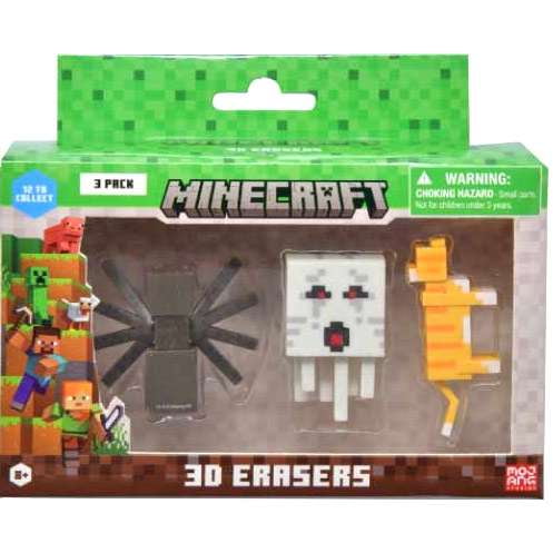 Minecraft Spider, Ghast & Cat 3D Eraser 3-Pack - Walmart.com