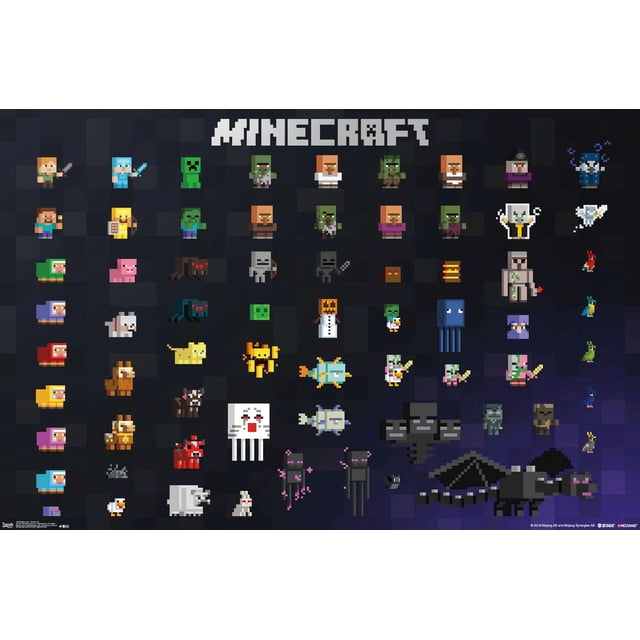 Minecraft - Sprites 2.0 Wall Poster, 14.725" x 22.375" - Walmart ...