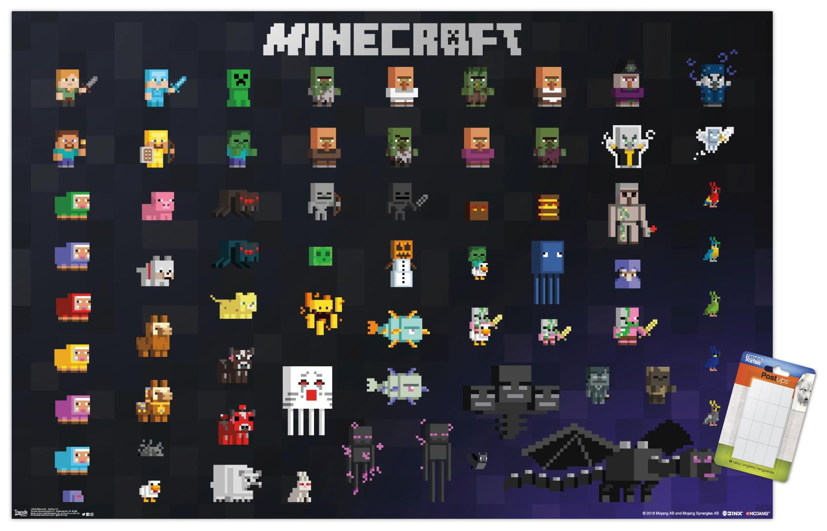 Minecraft - Sprites 2.0 Wall Poster, 22.375" x 34" - Walmart.com