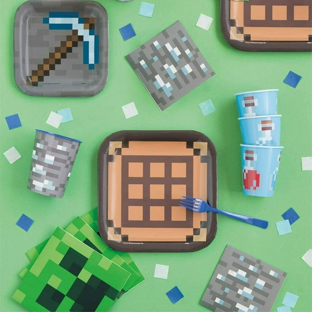Minecraft Square 7 Inch Dessert Plates 8 Per Package - Walmart.com