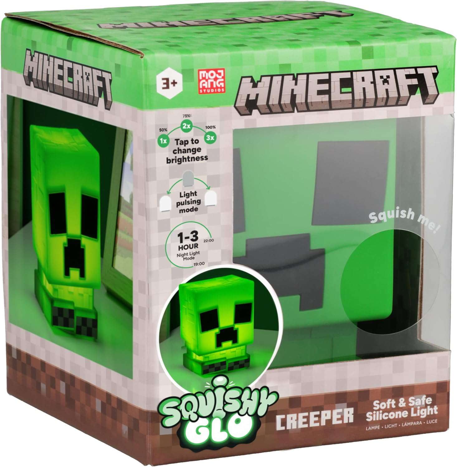 Minecraft Squishy Glo Creeper Silicone Light - Walmart.com