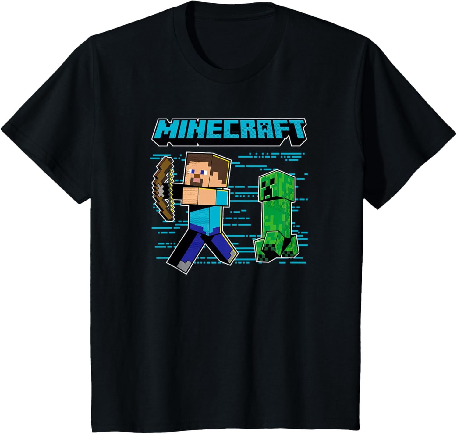 Minecraft Steve & Creeper Run Run Run T-Shirt - Walmart.com