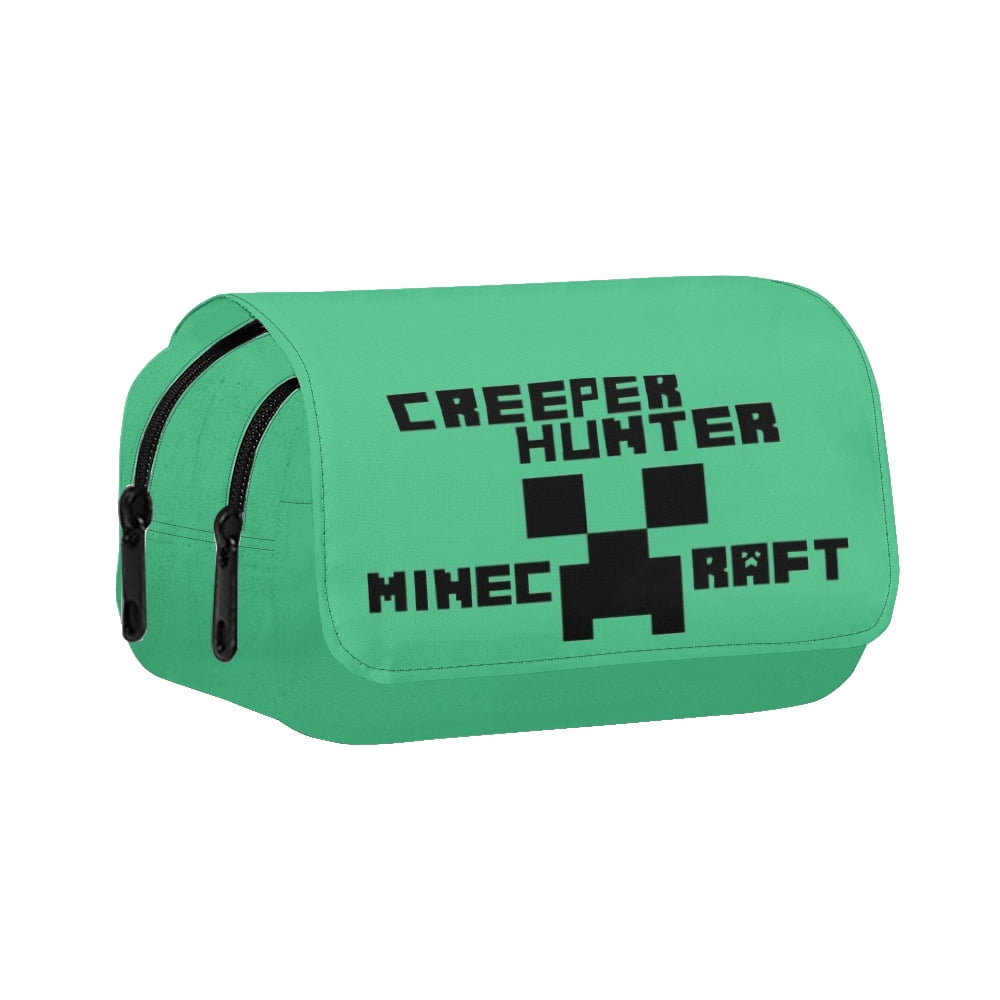 Minecraft Style Pencil Case – Double Layer Zipper Organizer for Daily ...