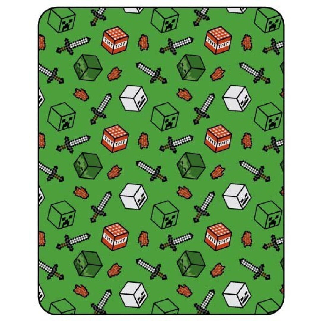 Minecraft Symbols Fleece Flannel Blanket - Walmart.com