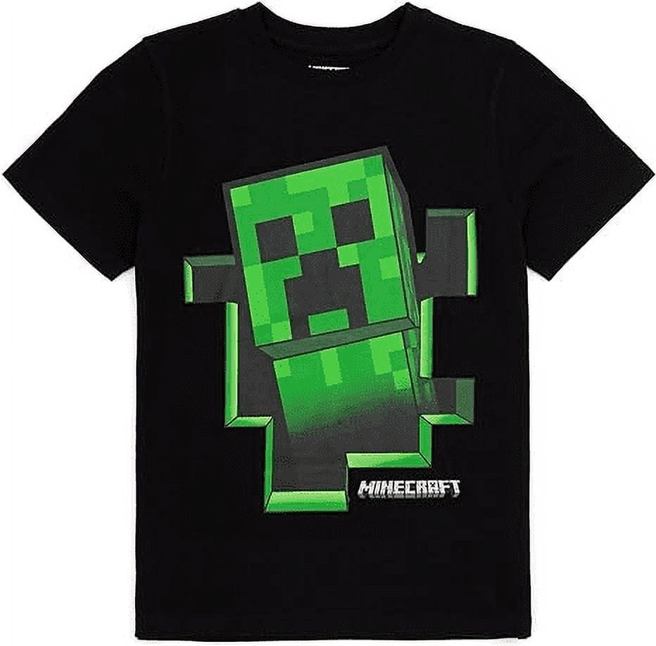 Minecraft T Shirt Boys Creeper Inside Black OR Grey Short Sleeve Gamer ...
