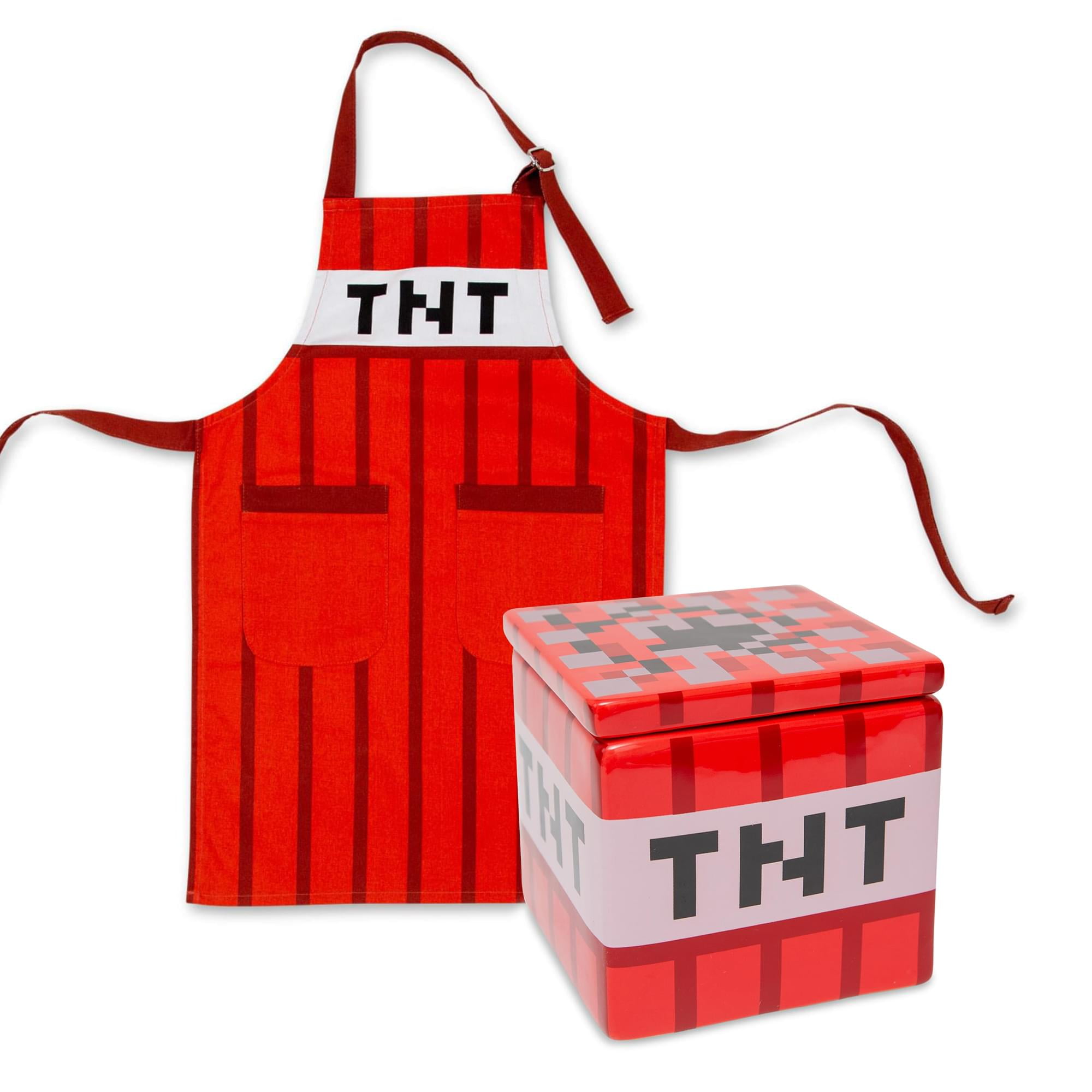 Minecraft TNT Kitchen Set: TNT Youth Apron & TNT Cookie Jar - Walmart.com