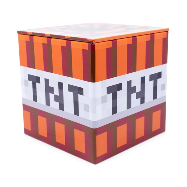Minecraft TNT Tin Storage Box Cube Organizer with Lid | 4 Inches ...
