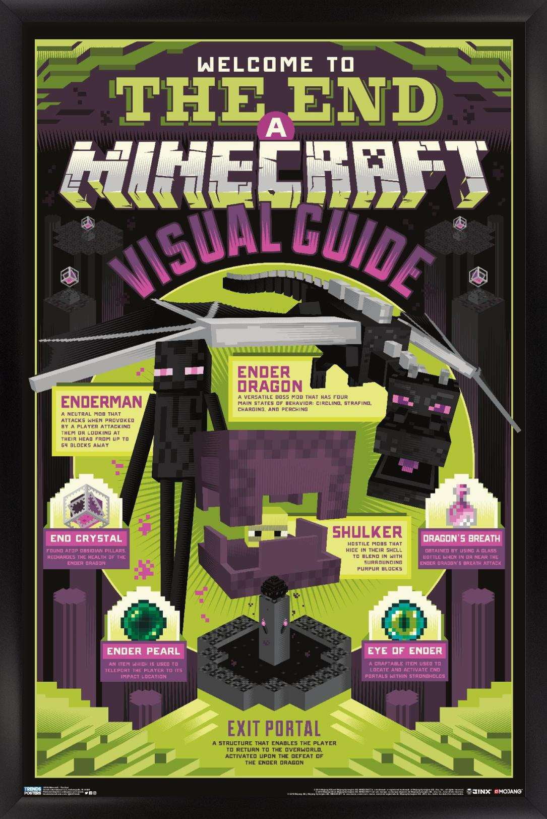 Minecraft - The End Wall Poster, 22.375" x 34", Framed - Walmart.com
