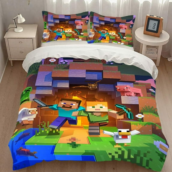 Minecraft Toddler Bedding Set for Girls Boys Child Sheet Comforter ...