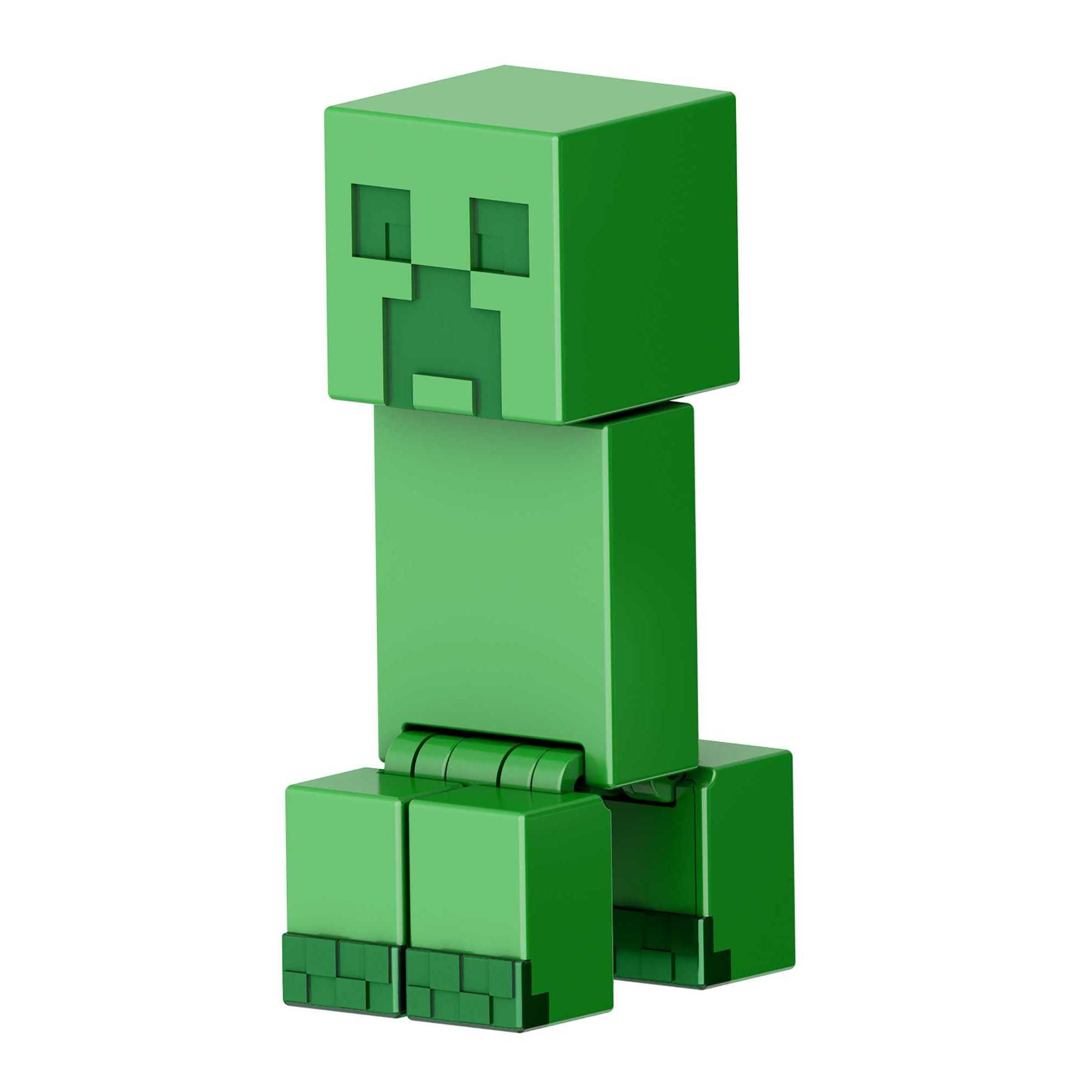 Minecraft 3.25-inch Creeper Action Figure with Accessory & Buildable Portal Piece, Collectible ...