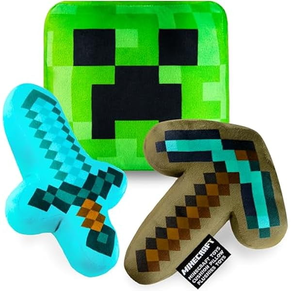 Minecraft Toys Plush Figure 3D Set Pack of 3 Toddler Pillow Cushion for ...
