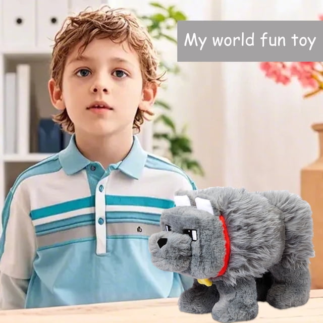 Minecraft Toys for Boys 6-8 Minecraft Wolf Plush Stuffed Toy, Gray, 14 ...