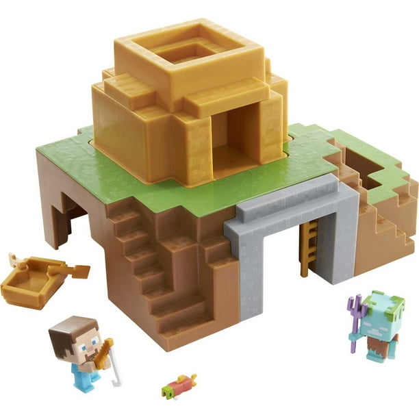 Minecraft Transforming Oasis Playset With Mini Figures Plus Accessories ...