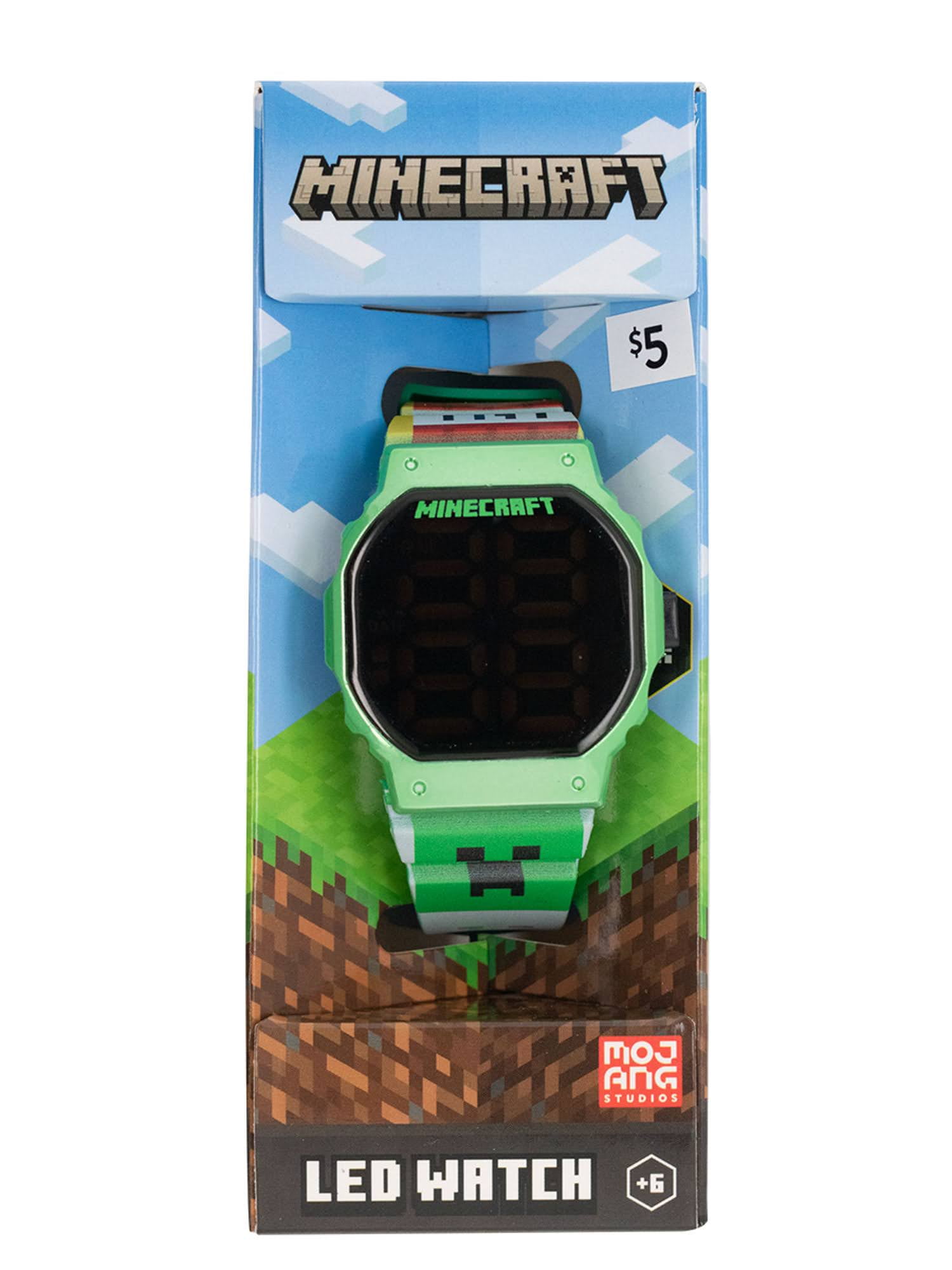 Minecraft Unisex Children's LED Watch with Large Readout in Multi-Color ...