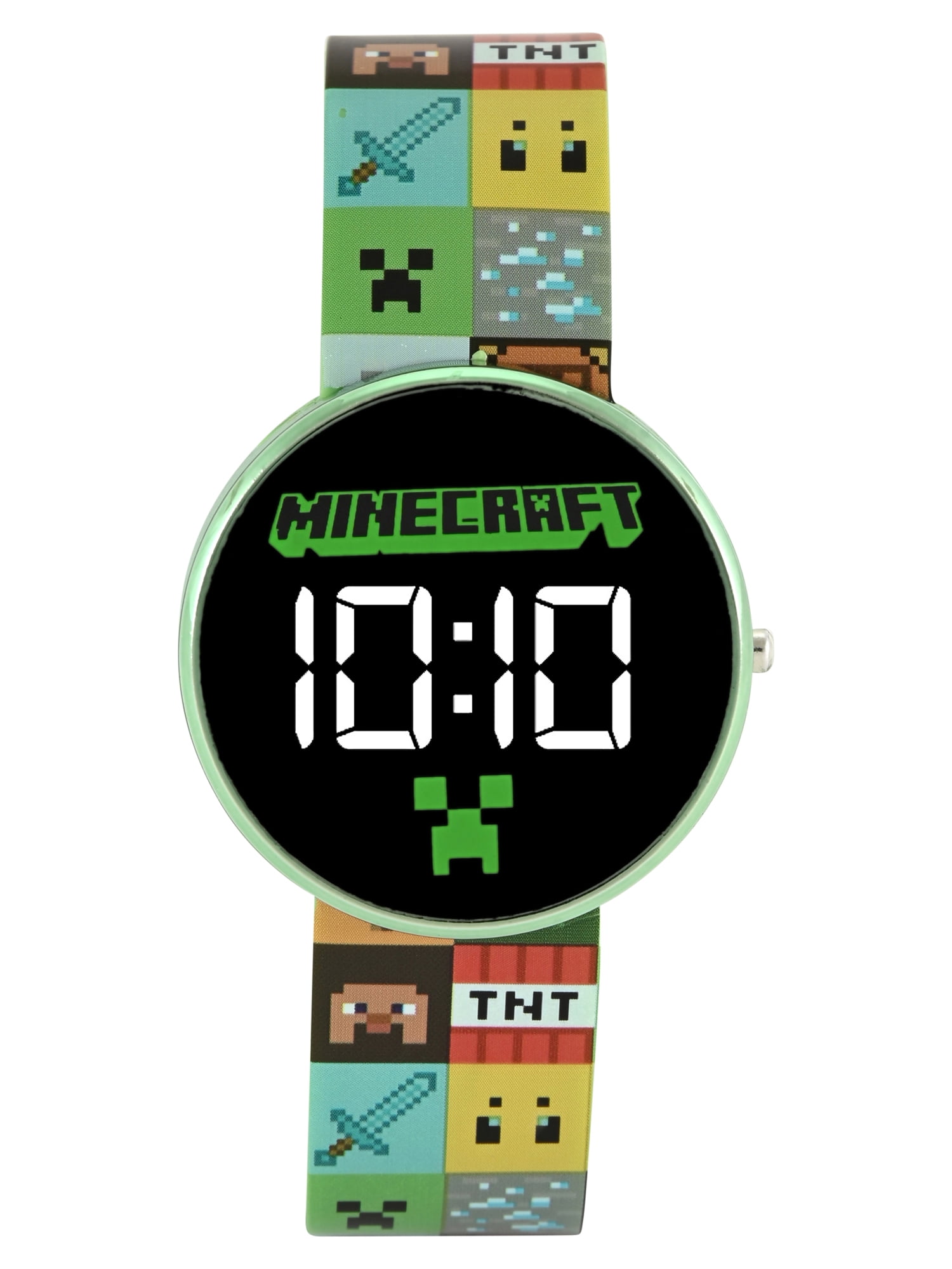 Minecraft Unisex Childrens LED Watch With Round Caseand Printed ...