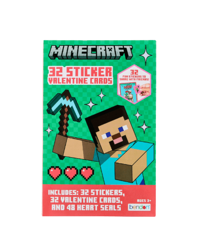 Minecraft Valentine Exchange Cards with Stickers, 32 Cards, 32 Stickers ...