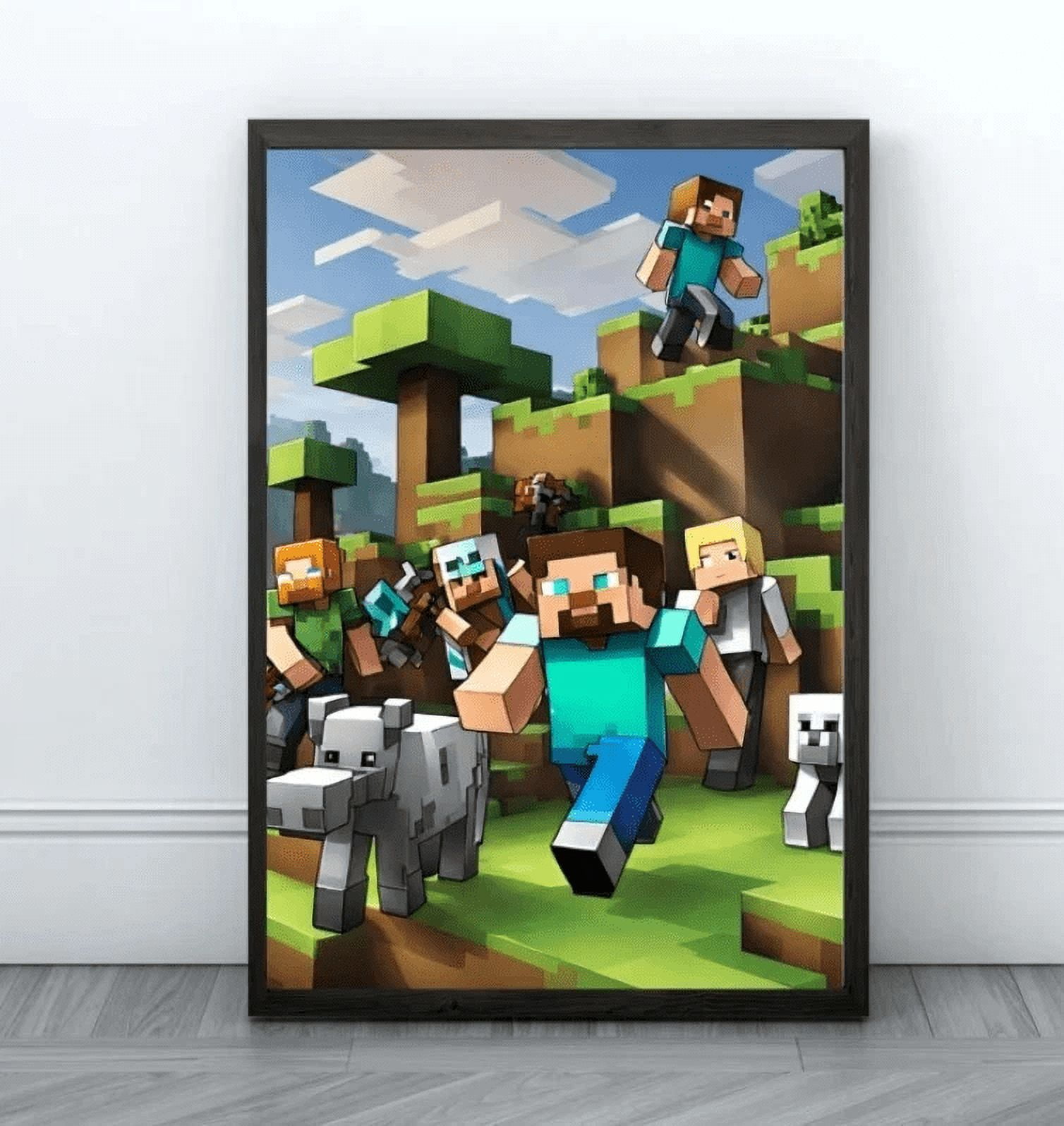 Minecraft Wall Art Poster and Canvas, Nursery Decor, Creeper, Enderman ...