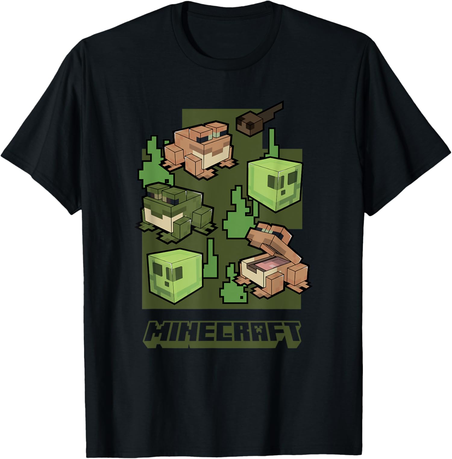 Minecraft Wild Frogs And Slimes Hanging Around In Swamp T-Shirt ...