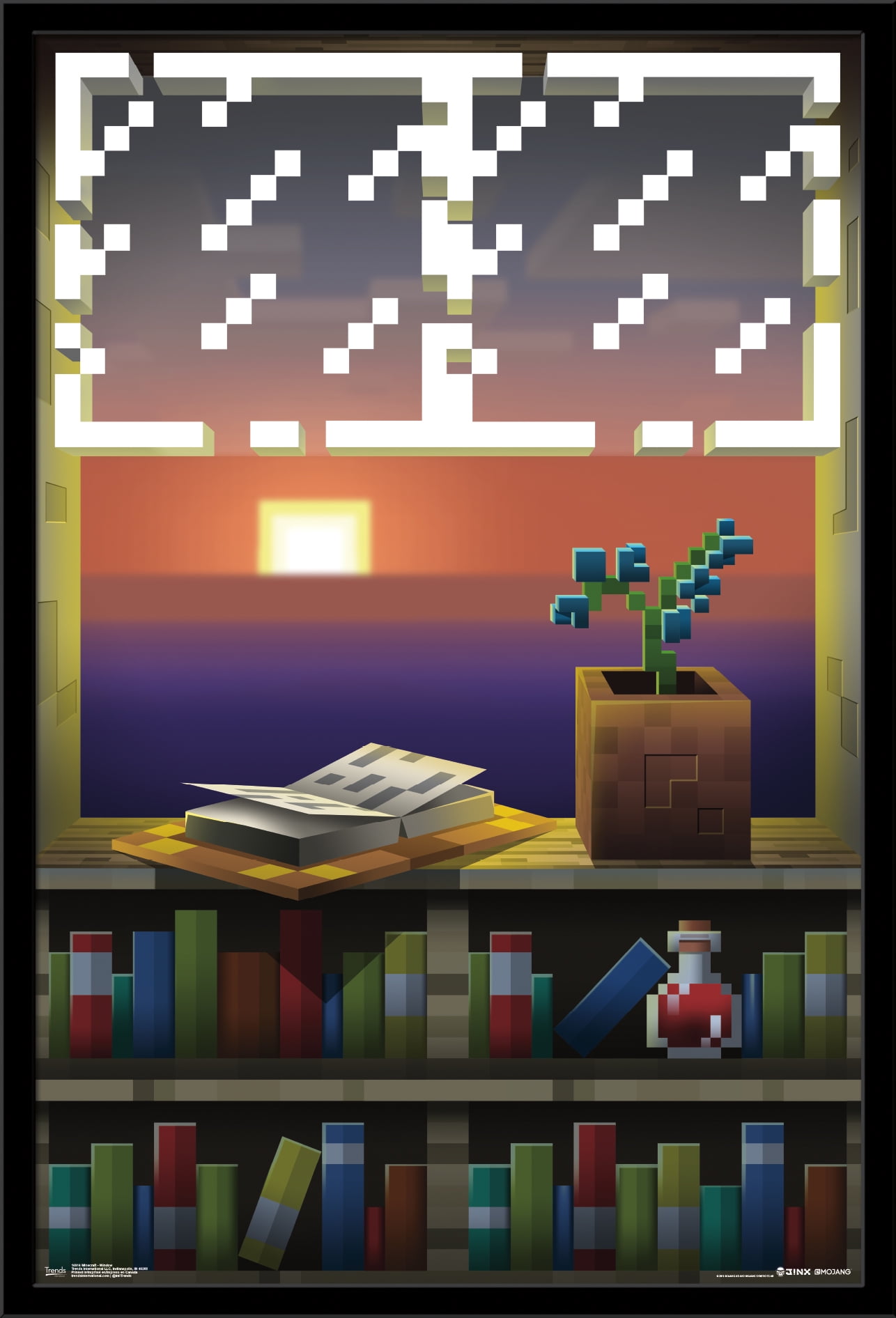 Free Shipping! Minecraft - Window Wall Poster, 22.375" x 34", Framed ...