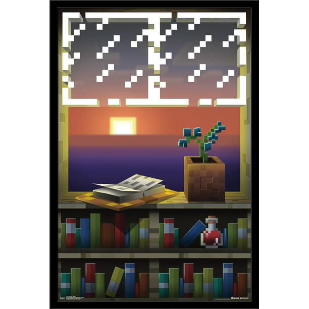 Minecraft - Window Wall Poster, 22.375" x 34", Framed - Walmart.com