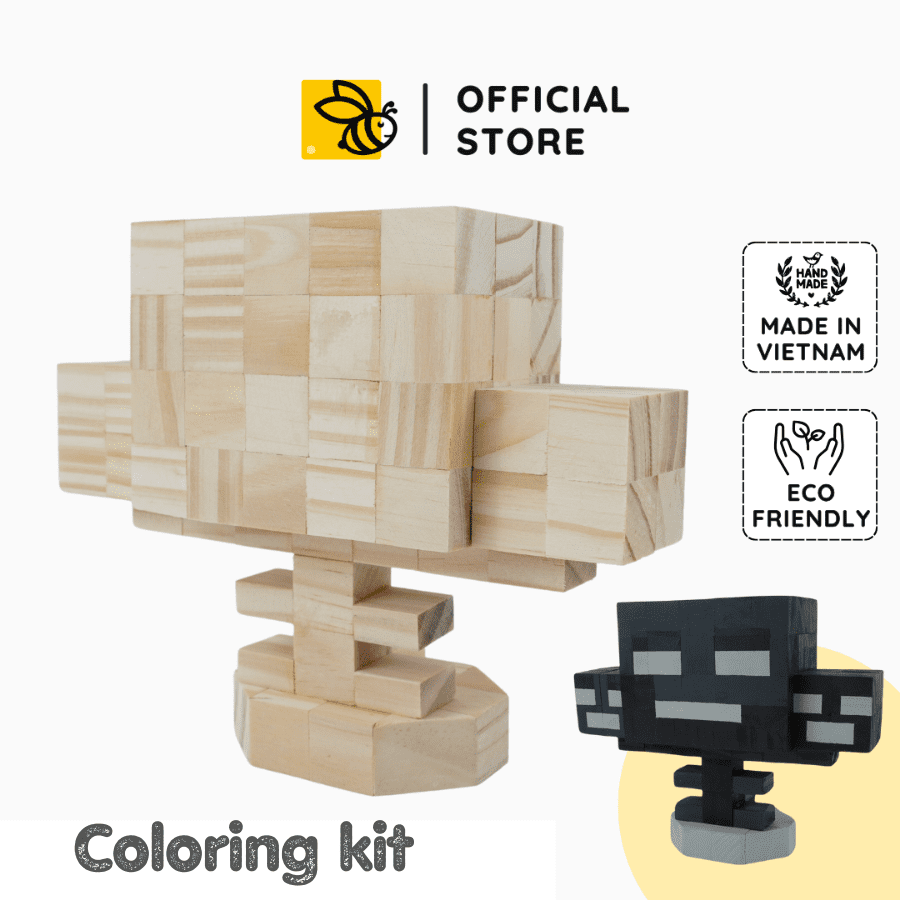 Minecraft Wither Wooden Model – Pixel Art Block Toy, DIY Decor ...