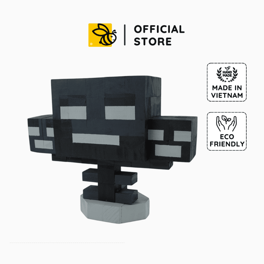 Minecraft Wither Wooden Model – Pixel Art Block Toy, DIY Decor ...