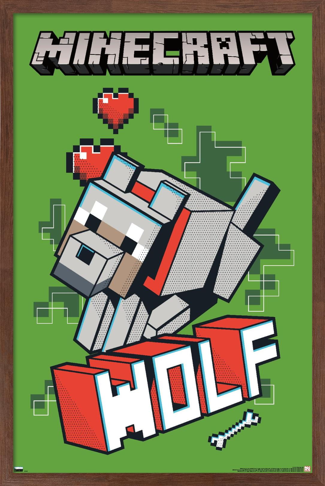 Minecraft - Wolf 16.5" x 24.25" Framed Poster by Trends International ...
