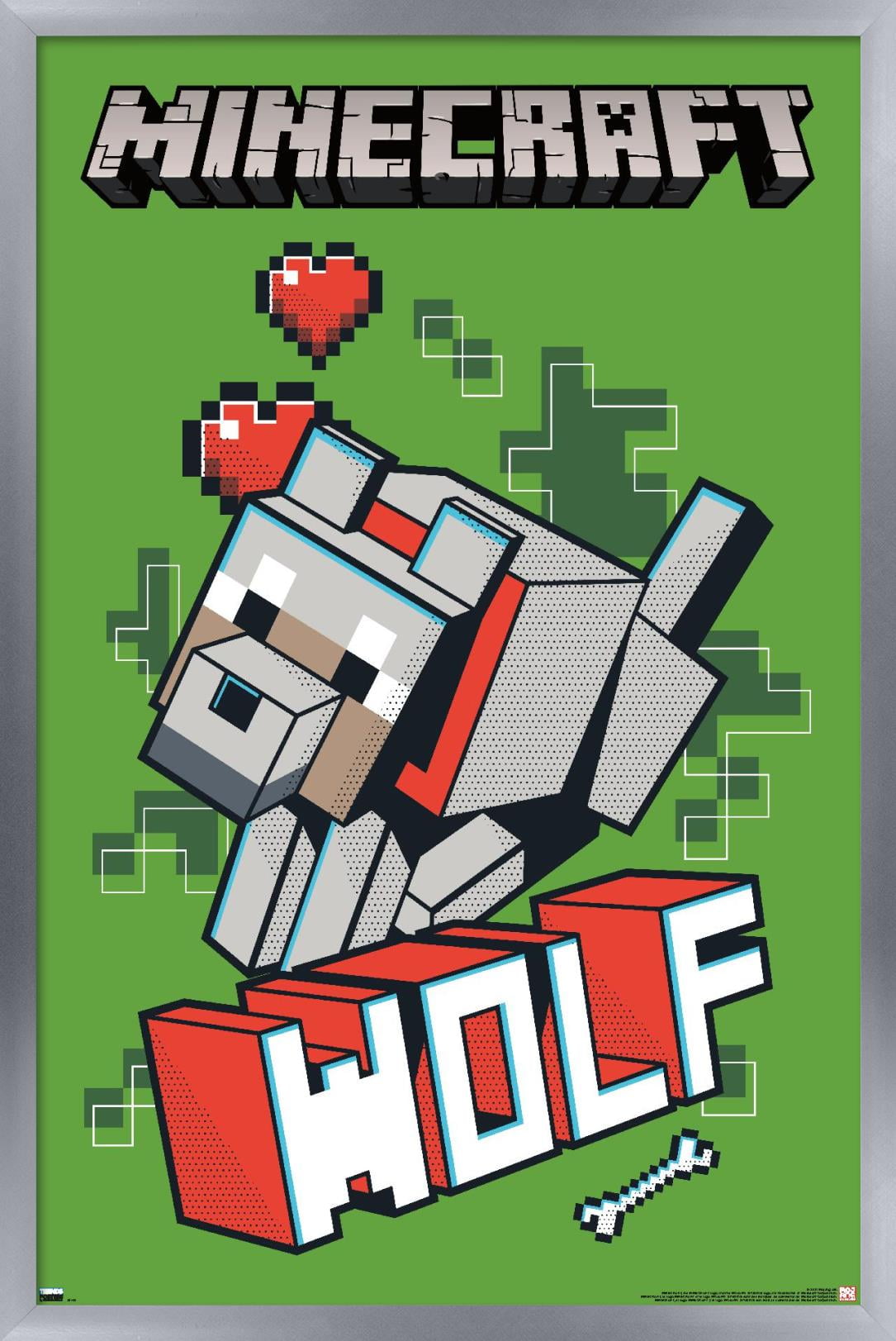 Minecraft - Wolf Wall Poster, 22.375" x 34", Framed - Walmart.com