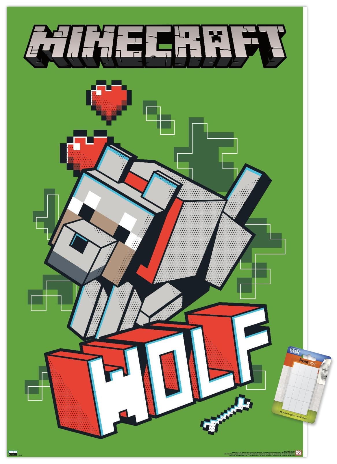 Minecraft - Wolf Wall Poster, 22.375" x 34" - Walmart.com