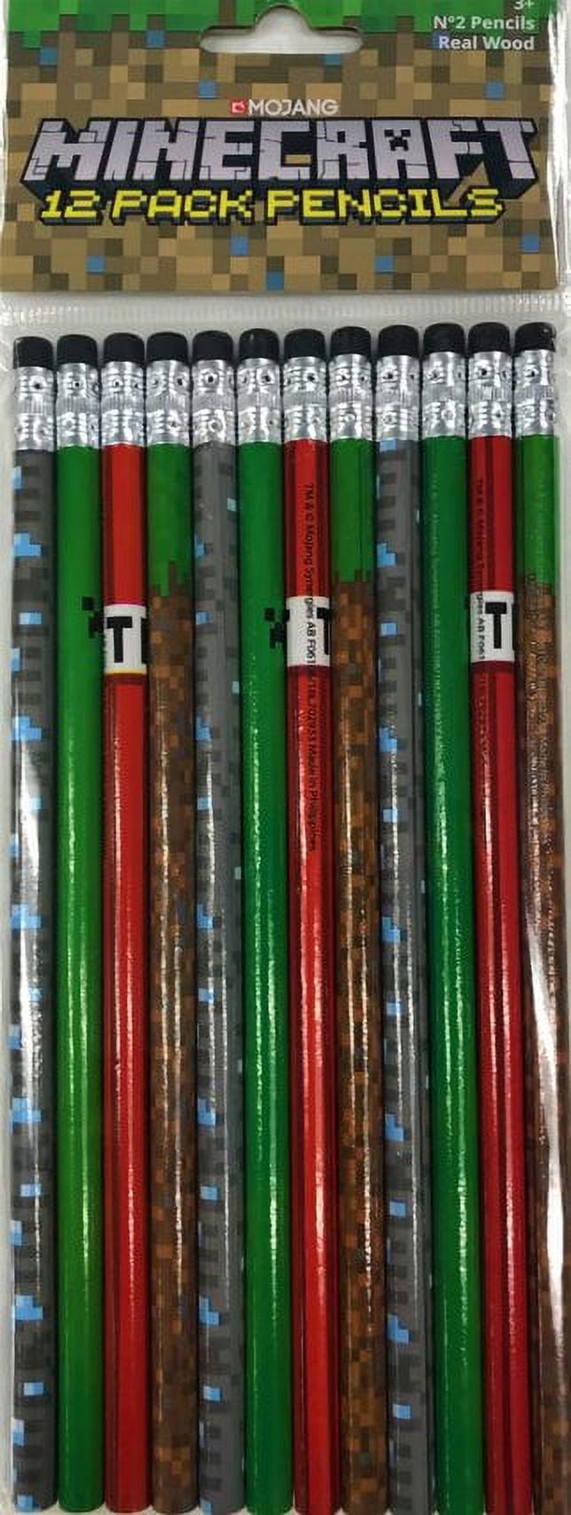 Minecraft Wood Pencil Party Favors, 12 Count, Real Wood, No. 2 Lead ...