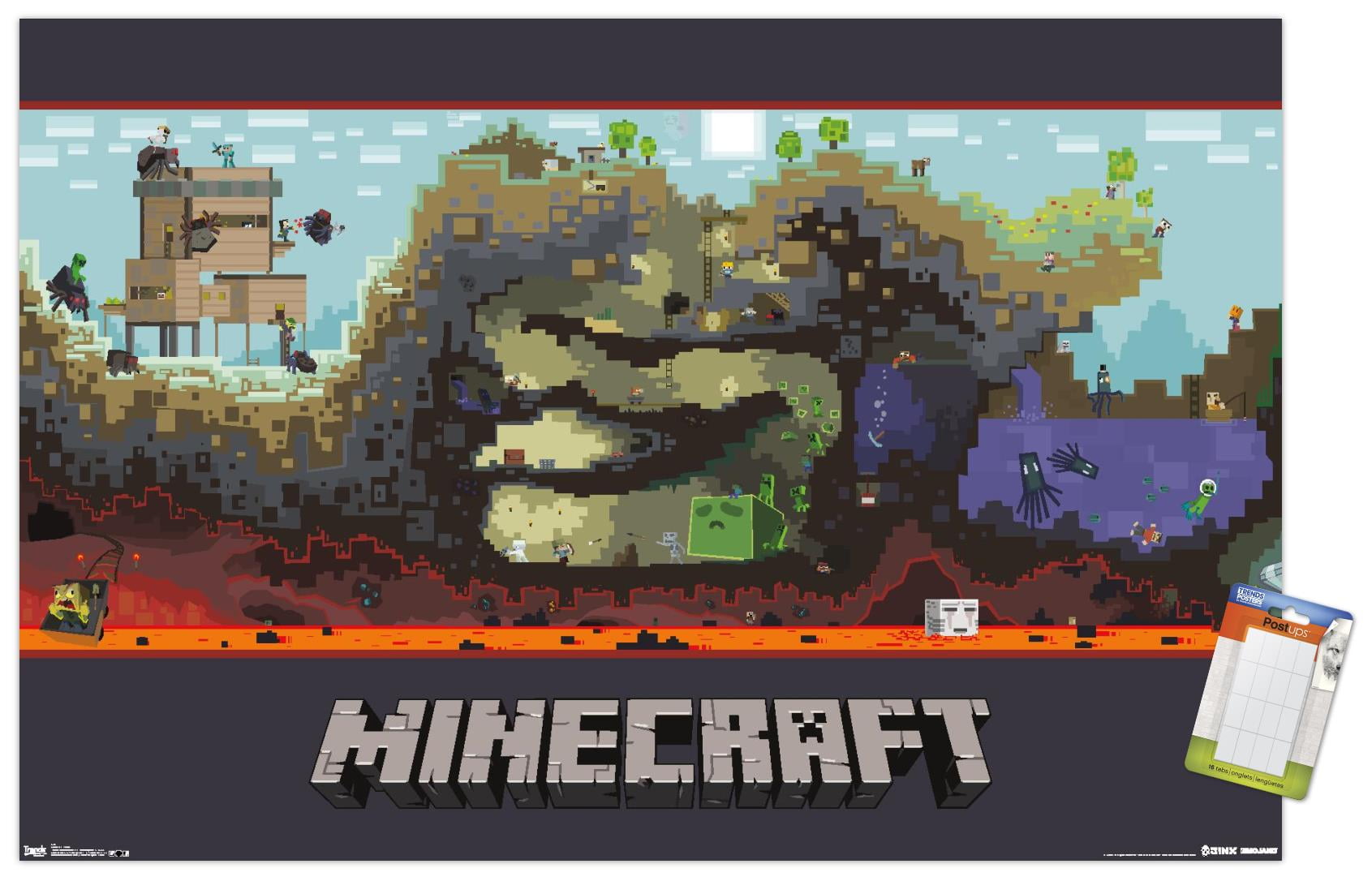 Minecraft - World Wall Poster, 14.725" x 22.375" - Walmart.com