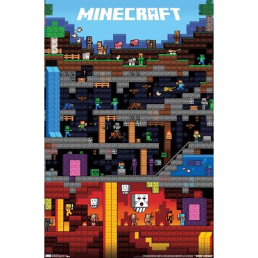 Minecraft - Mobbery Wall Poster with Push Pins, 22.375" x 34" - Walmart.com