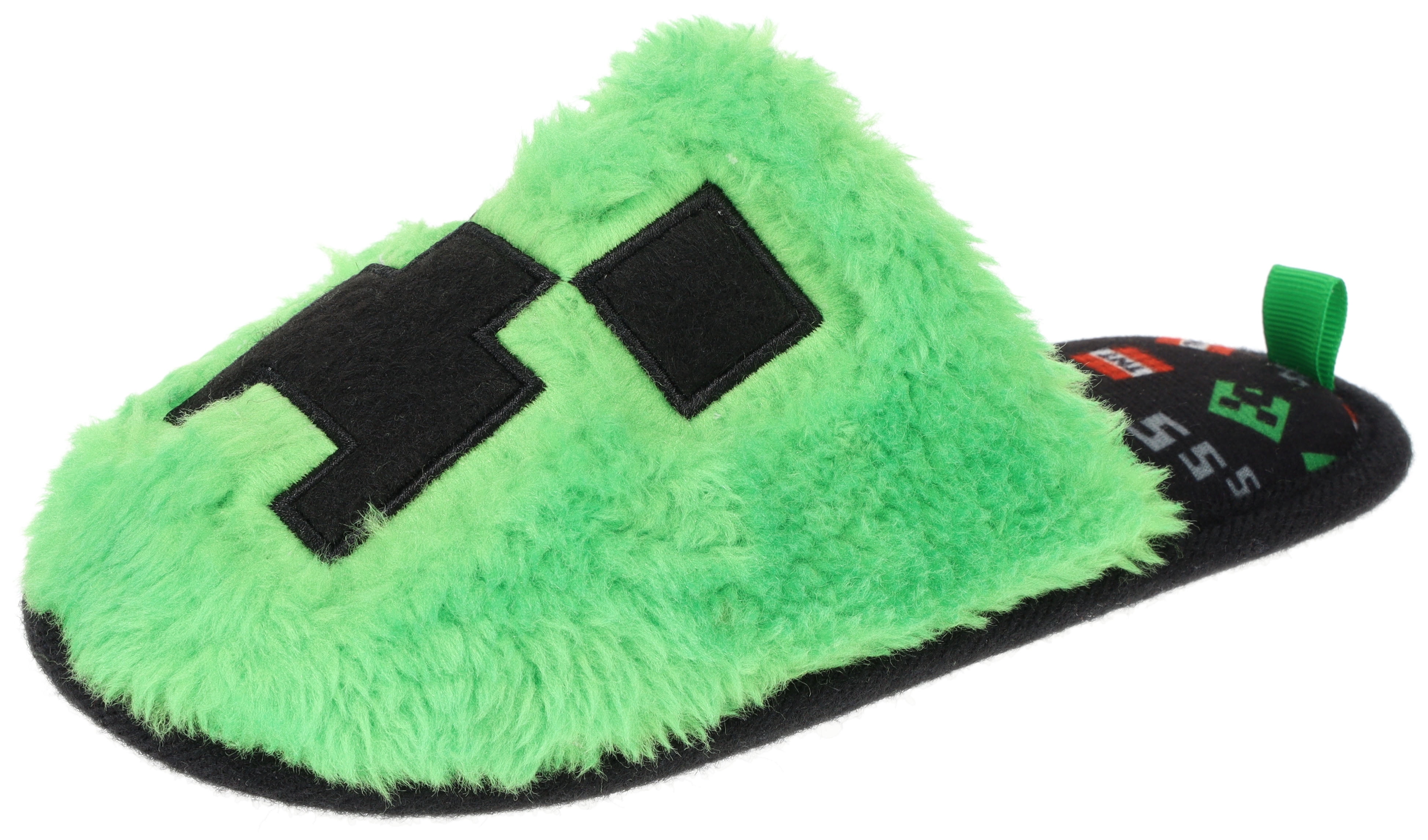 Minecraft Youth Unisex Slipper, Size 3-4 Big Kid, Creeper Green Novelty ...