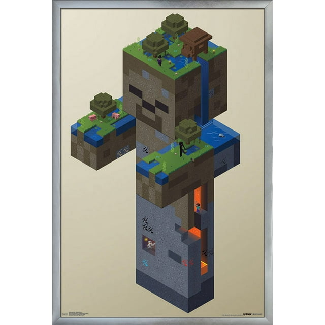 Minecraft - Zombie Swamp Wall Poster, 22.375" x 34", Framed - Walmart.com