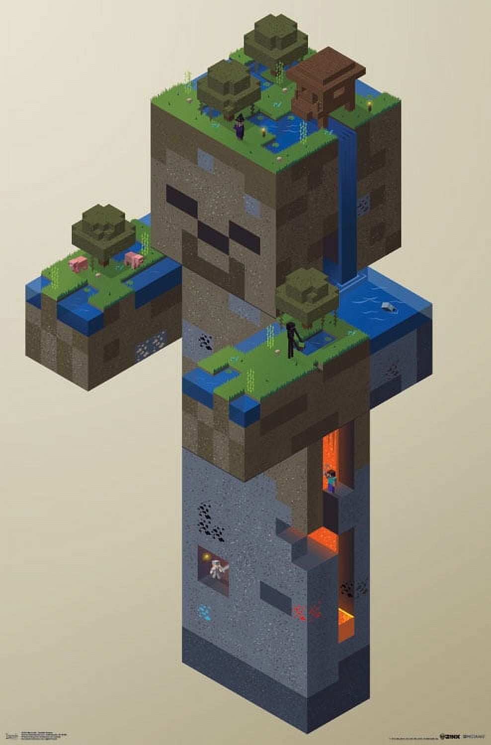 Minecraft - Zombie Swamp Wall Poster, 22.375" x 34" - Walmart.com