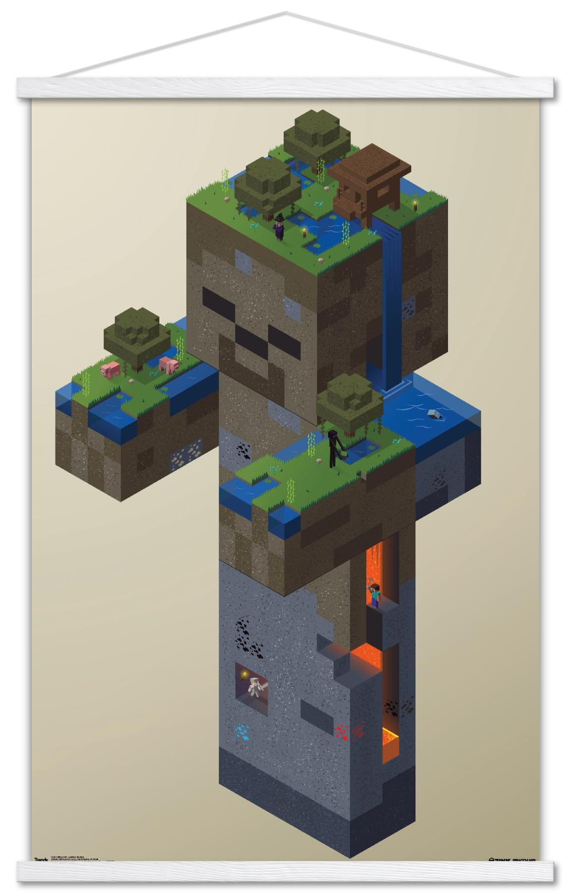 Minecraft - Zombie Swamp Wall Poster with Wooden Magnetic Frame, 22.375 ...
