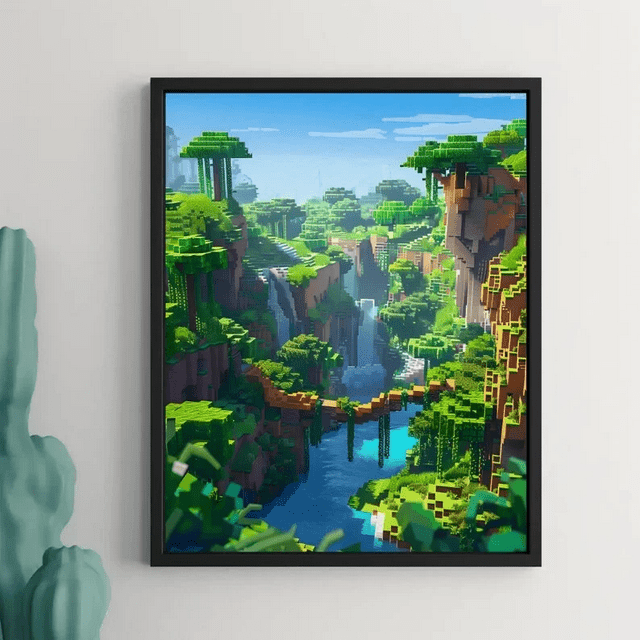 Minecraft poster, minecraft wall art, minecraft landscape 2 - Walmart.com