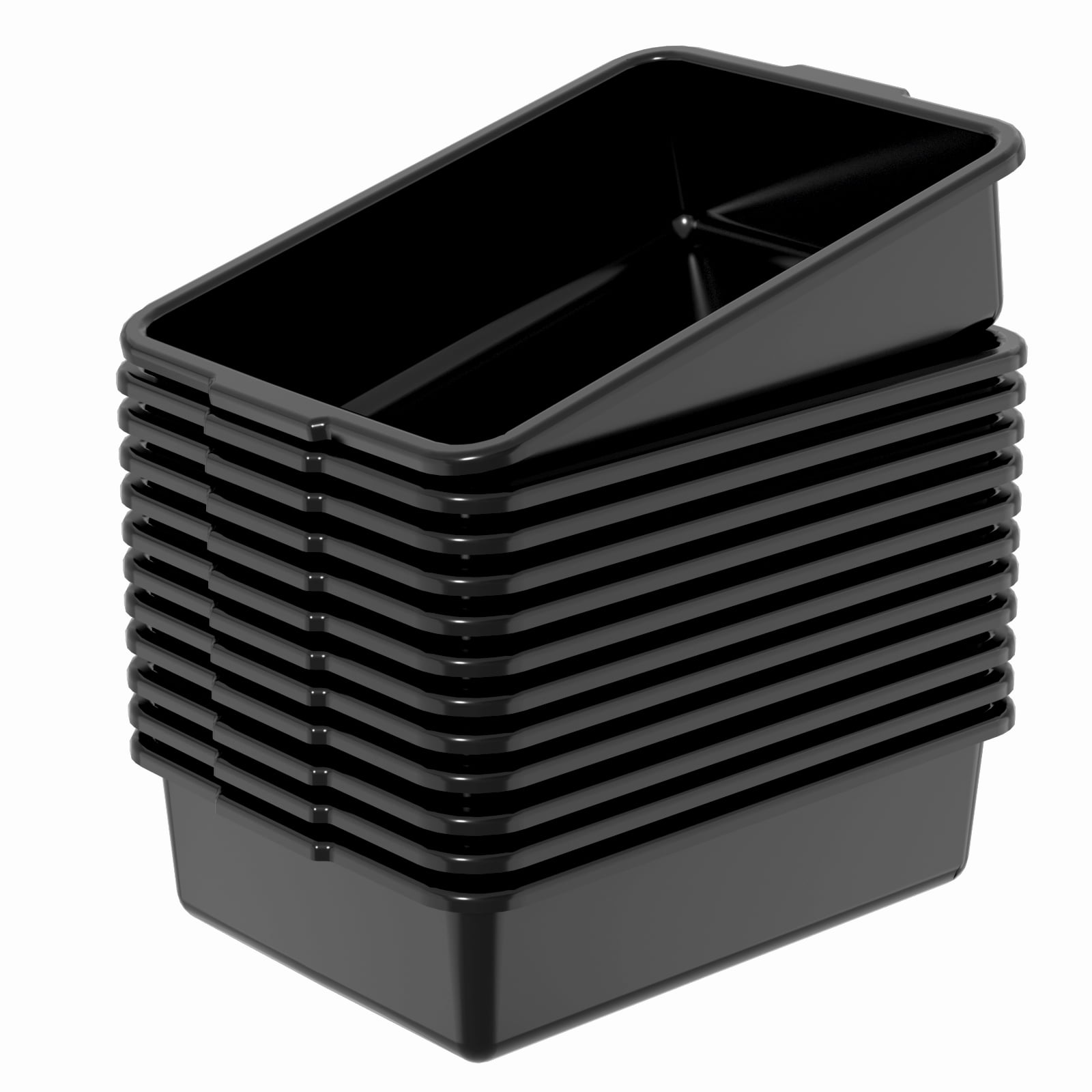 Minekkyes 12 Packs Plastic Bus Tubs, Small Commercial Bus Box, 13 L ...