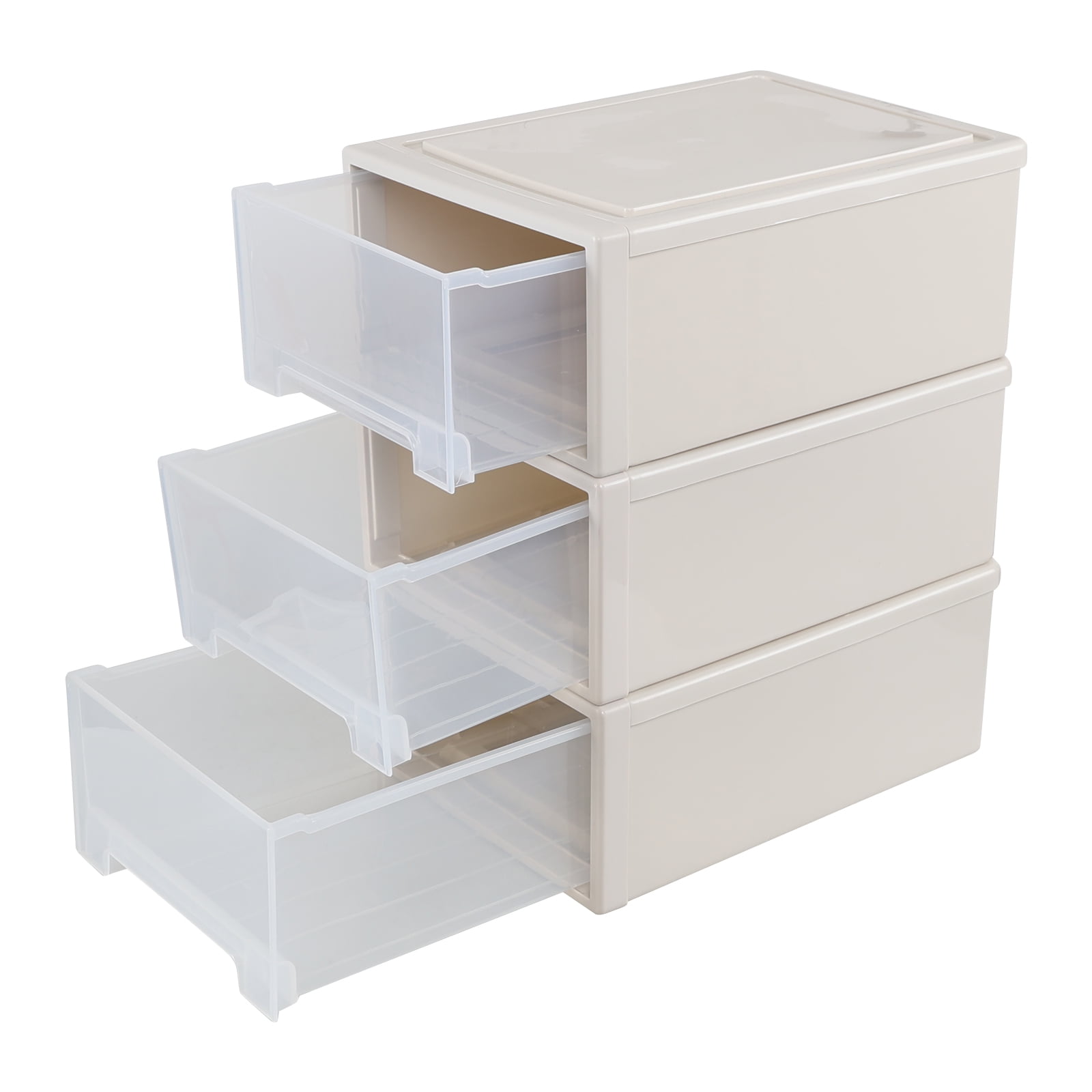 Minekkyes 17.5 Quart Plastic Stacking Storage Drawer, Large Stackable ...