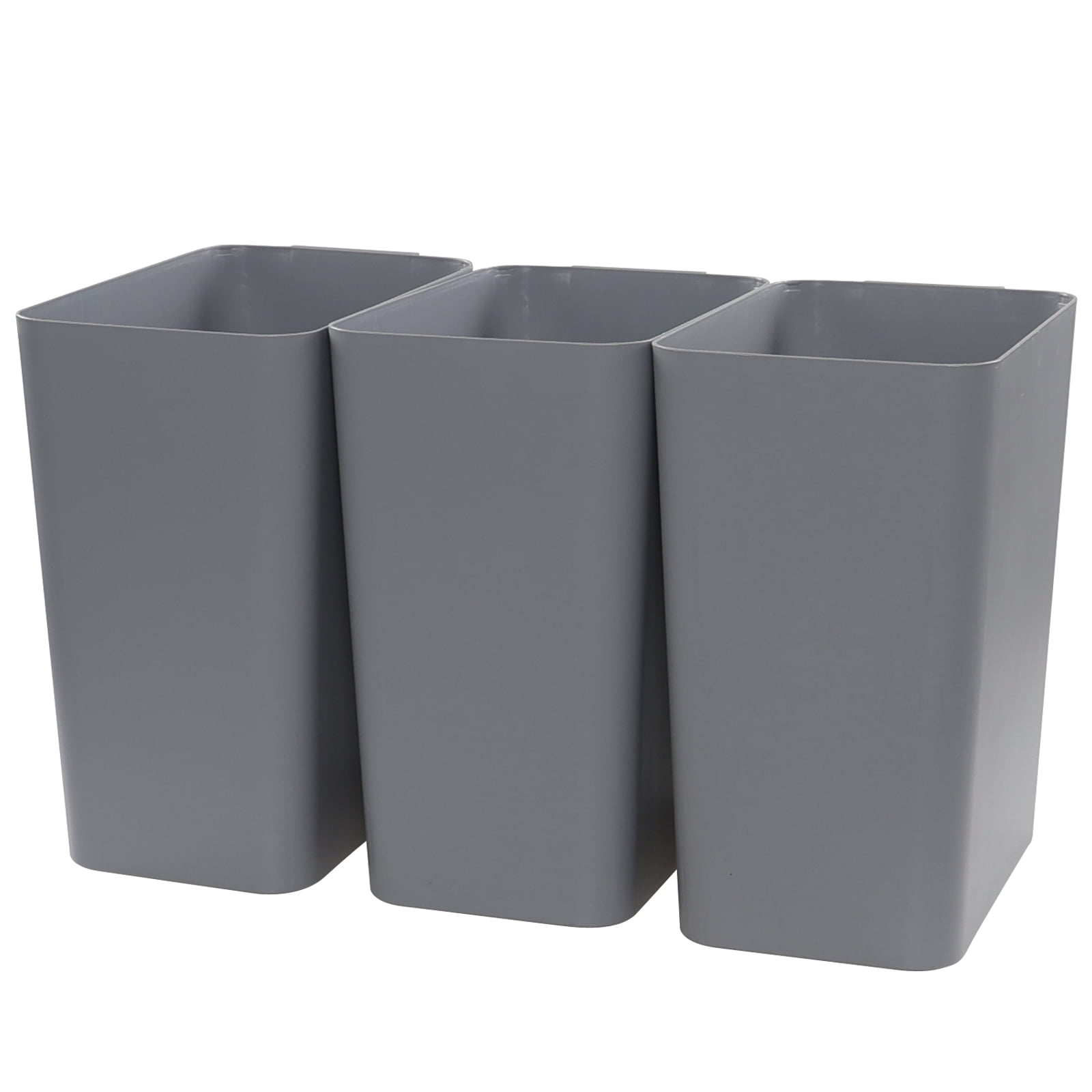 Minekkyes 3-Pack 4.5 Gallon Trash Can, Gray Waste Bin for Under Desk ...